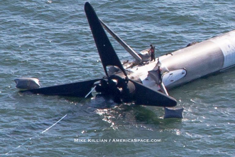 Teams Recover, Tow Floating Falcon 9 Rocket into Port Canaveral ...