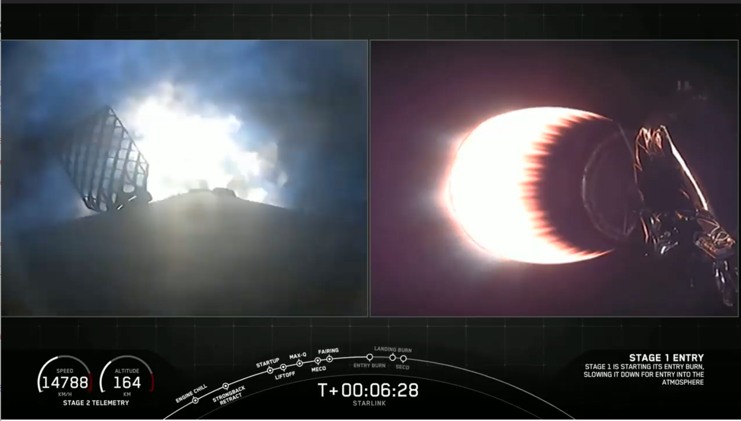 Stage 1 entry burn in progress