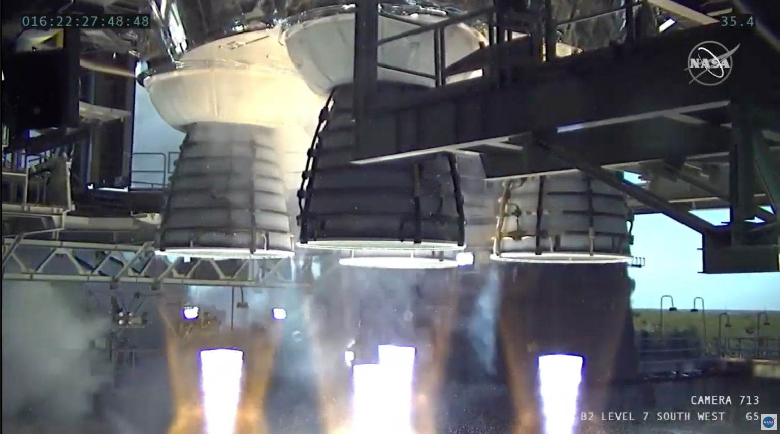 NASA’s SLS Moon Rocket Shuts Down Early in Major Test Fire Before ...