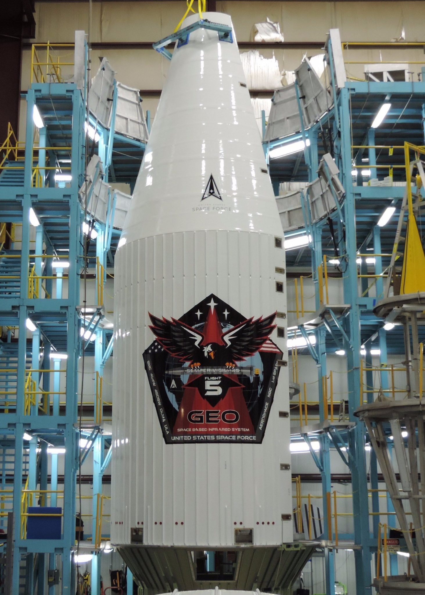Atlas V Fully Stacked, Targets SBIRS GEO-5 Launch NET 17 May « AmericaSpace